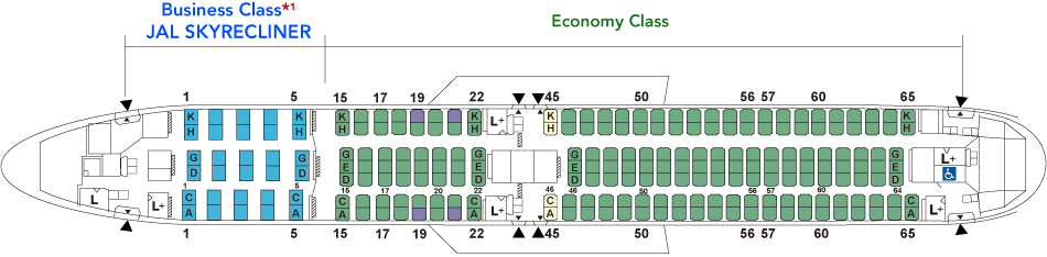 Boeing767-300ER (763) / Aircrafts and seats - JAL
