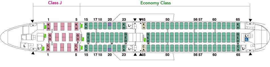 Boeing767-300ER (763) / Aircrafts and seats - JAL