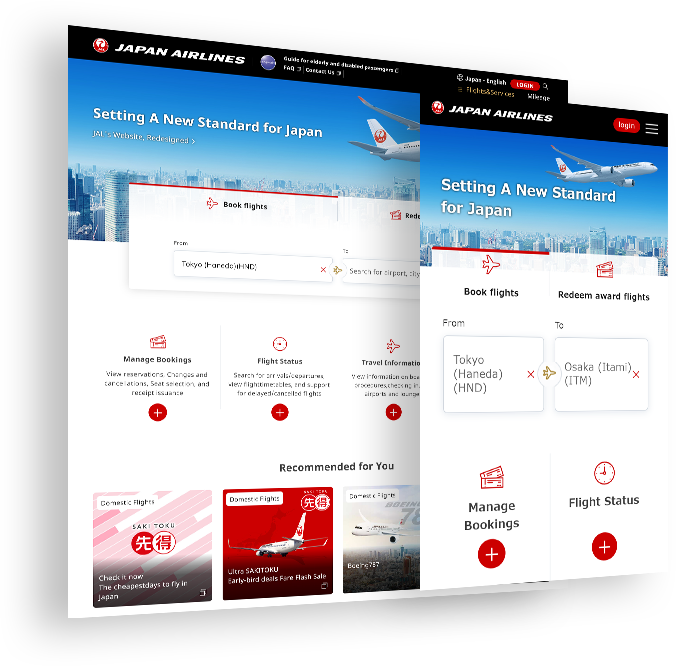 Toward a New Standard for Japan JAL’s Website has been Redesigned - JAL