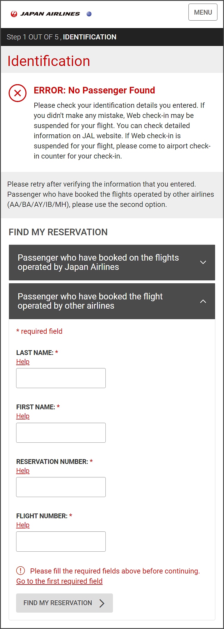 JAL | How to use Online Check-in