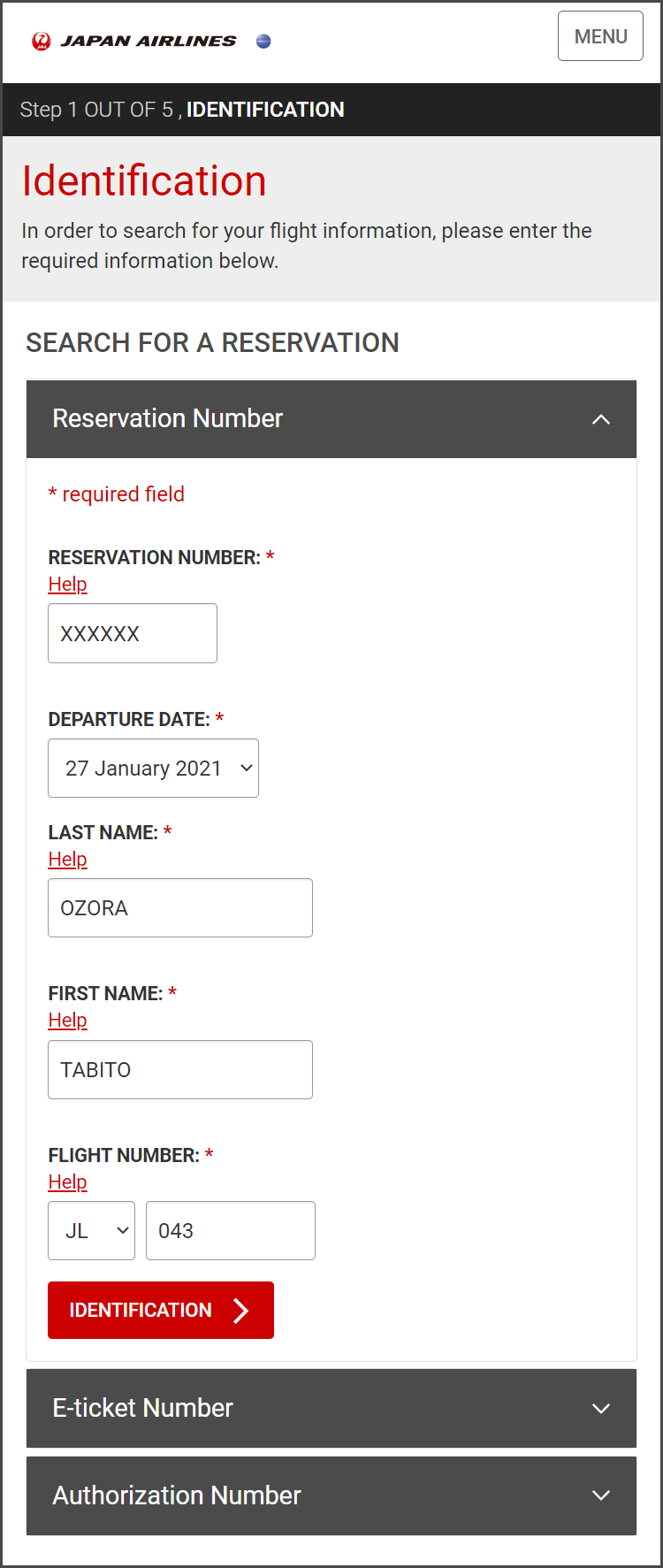 JAL | How to use Online Check-in