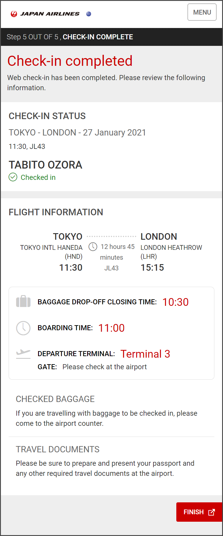 How to use web check-in - JAL International Flights