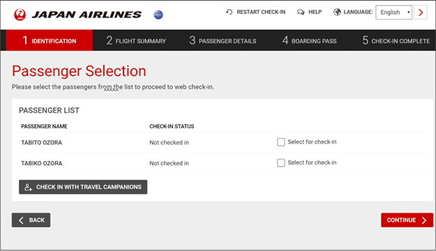 How to use web check-in - JAL International Flights