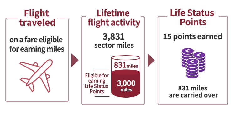 JAL Life Status Program - Life Status Points - How to verify your Life Status Points