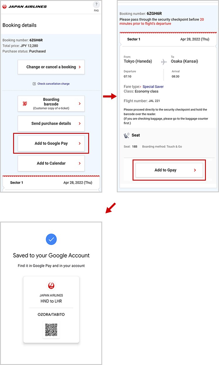 JAL | Google Wallet app for Android