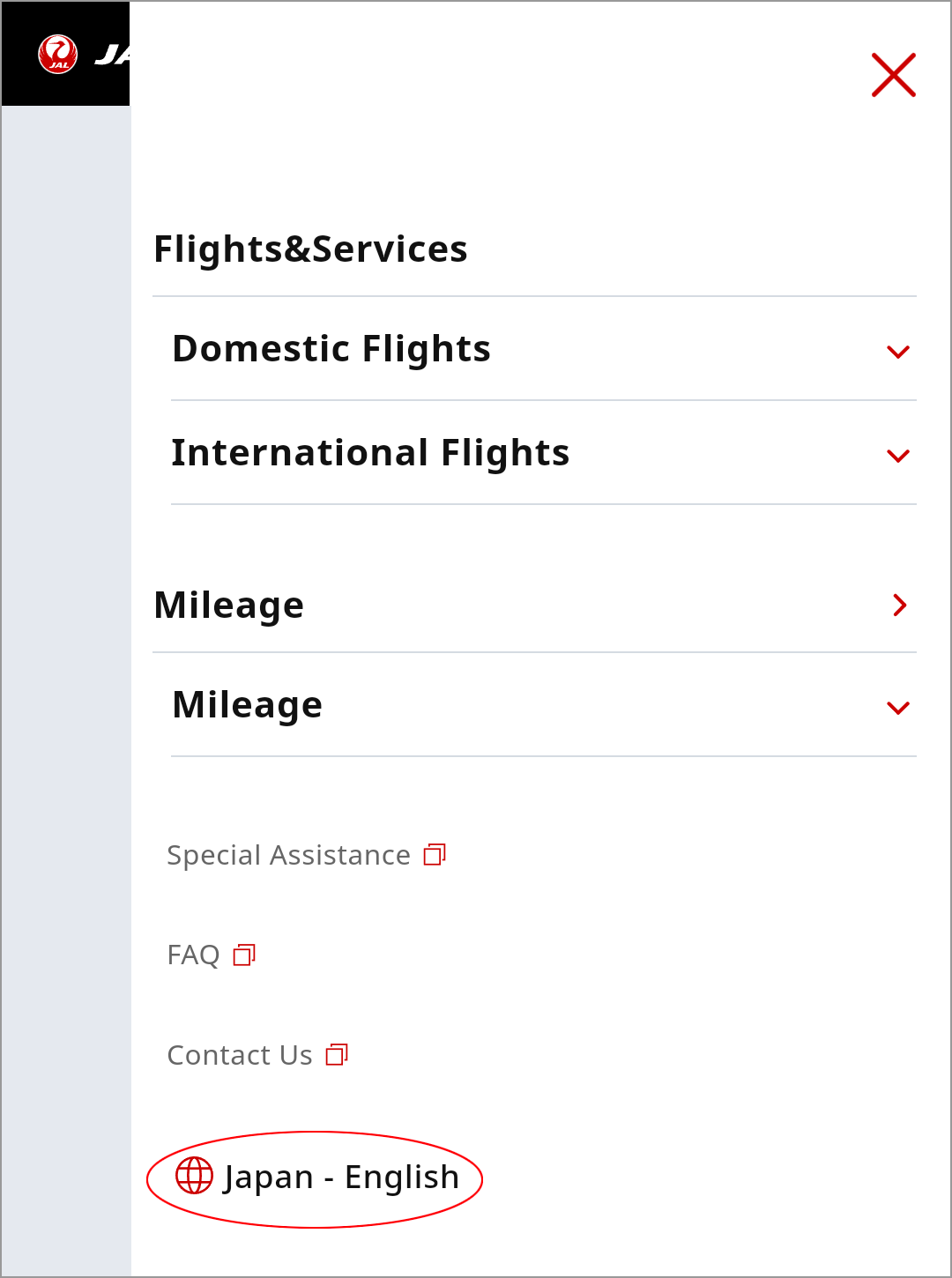 Services available to you on the JAL website - JAL Mileage Bank